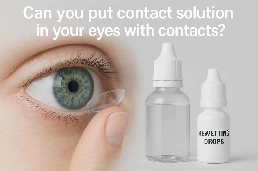 Can you put contact solution in your eyes with contacts?